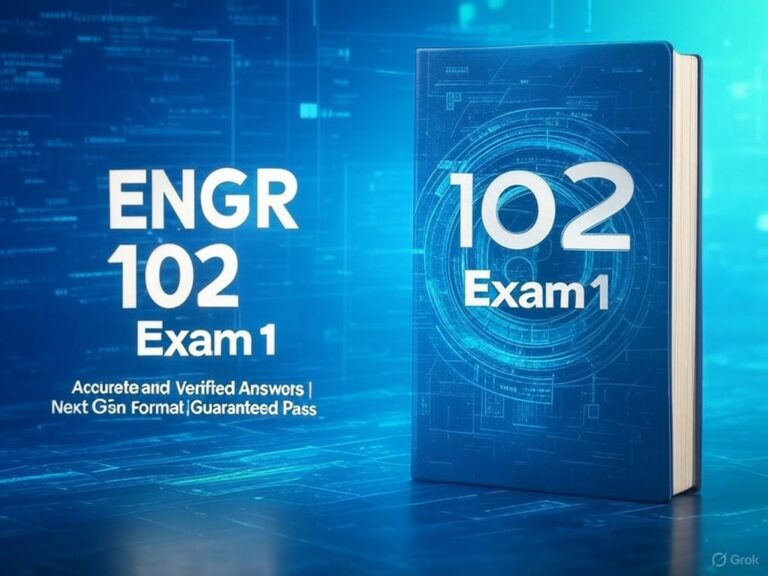 ENGR 102 Exam 1 Accurate Tested Versions of the Exam from 2023 to 2024 ...