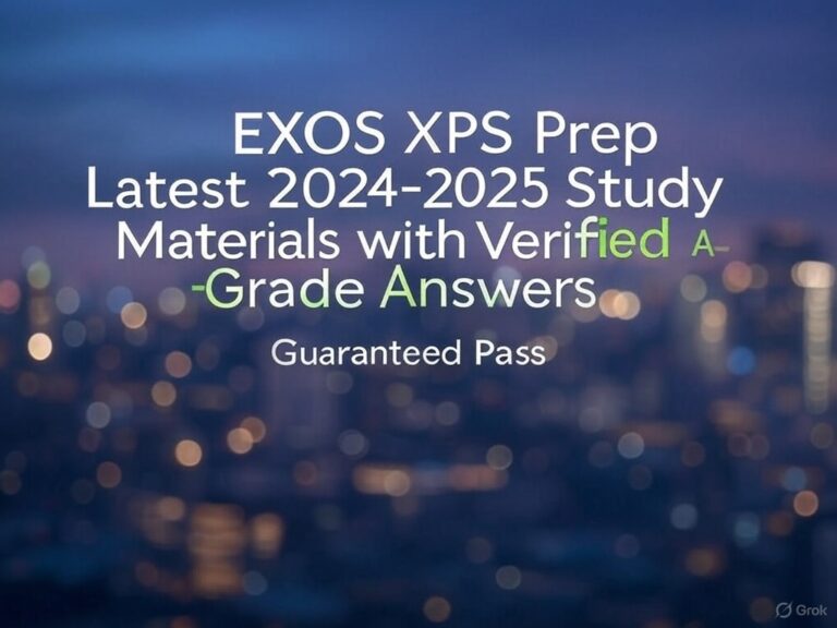 EXOS XPS Prep: Latest 2024-2025 Study Materials with Verified A-Grade ...