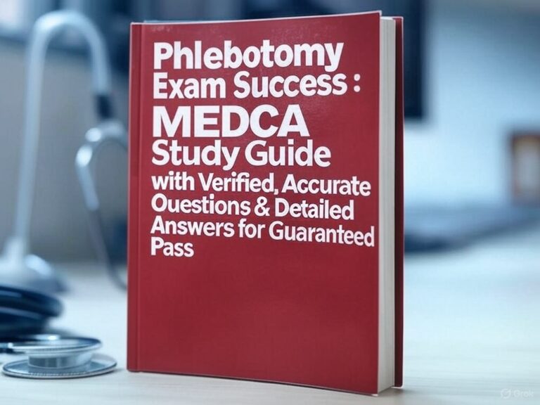 Phlebotomy Exam Success: MEDCA Study Guide with Verified, Accurate ...