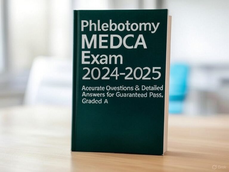 Phlebotomy MEDCA Exam 2024-2025: Accurate Questions & Detailed Answers ...