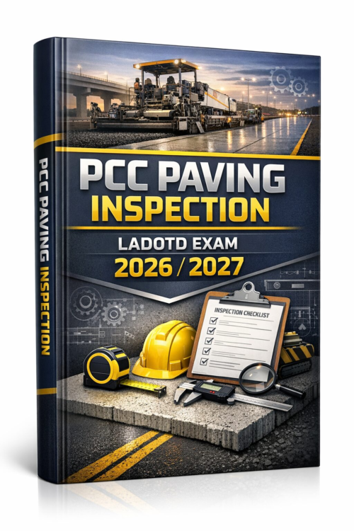 PCC Paving Inspection LADOTD Exam 2026/2027 Professional Study Manual ...