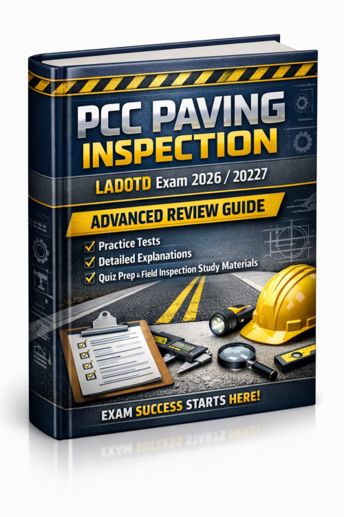 PCC Paving Inspection LADOTD Exam 2026/2027 Advanced Review Guide with ...