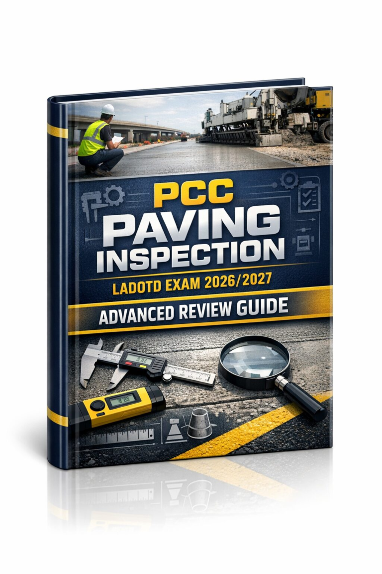 PCC Paving Inspection LADOTD Exam 2026/2027 Advanced Review Guide with ...